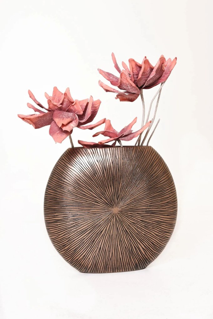 Luxusní váza ATENA, sklolaminát, výška 50 cm, bronz/měď