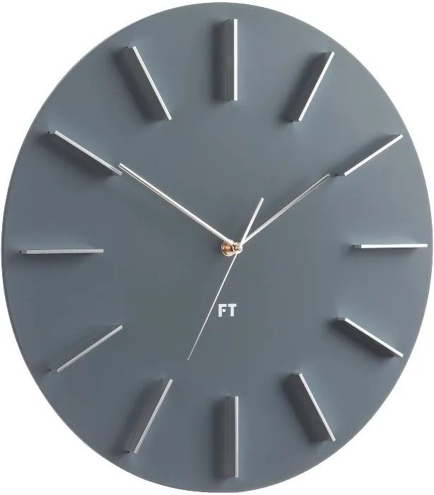 Designové nástěnné hodiny Future Time FT2010GY Round grey 40cm