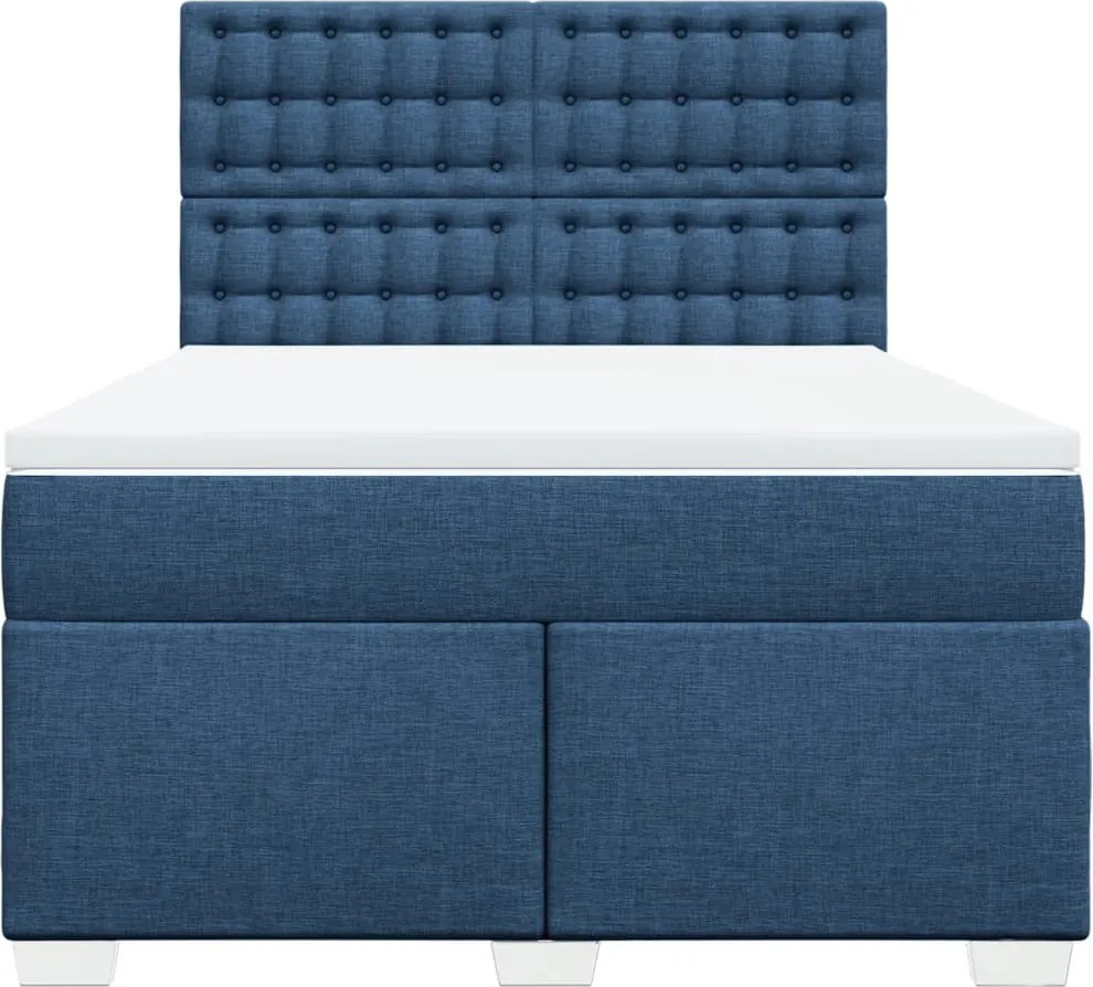 Box spring postel s matrací modrá 140x200 cm textil 3292831