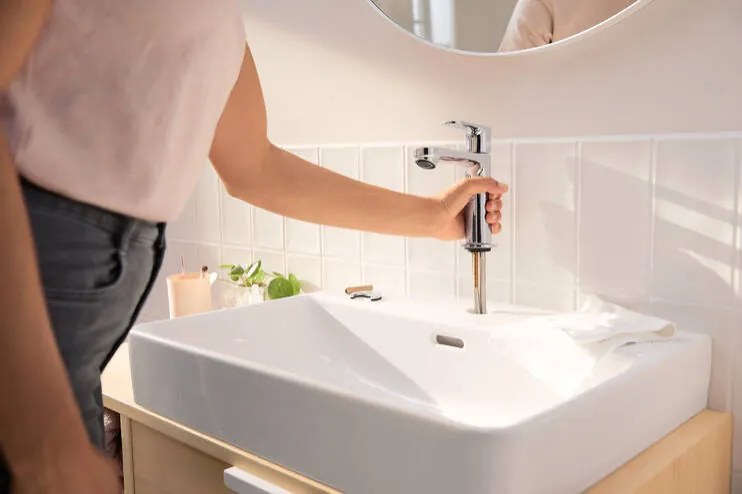 Hansgrohe Rebris S, umyvadlová baterie 110 bez odtokové soupravy, CoolStart, chromová, 72520000