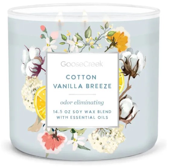 Goose Creek svíčka aromatické COTTON VANILLA BREEZE, ANTIODOR 410 g