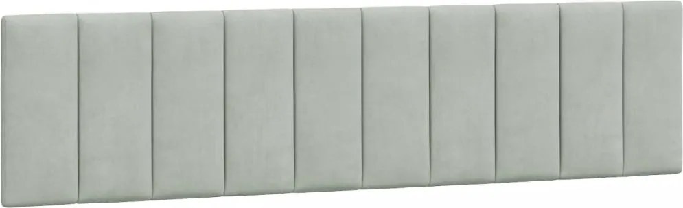 Postel s matrací Hanko světle šedá 200 x 200 cm samet 3208616