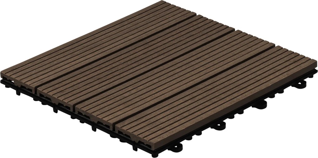Home Deluxe WPC dlaždice v dekoru dřeva »Bavaro« (3m², tmavě hnědá)