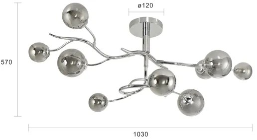 Brilagi - LED Přisazený lustr MISTEL 9xG9/3W/230V lesklý chrom/kouřová