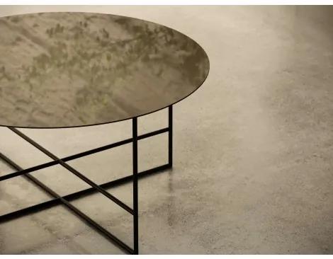 Odkládací  stolek DOMKAPA Ø70 cm šedobéžový, černá ocel DOMKAPA 141425
