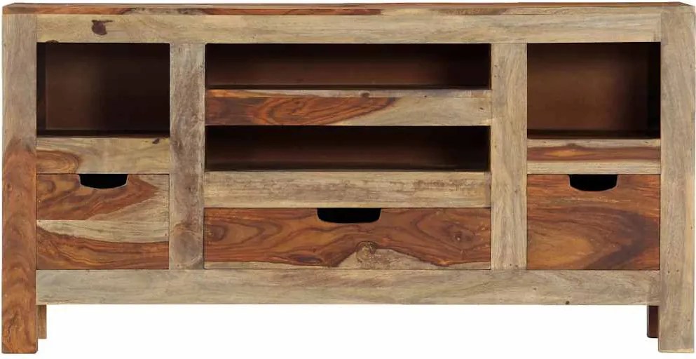 Příborník šedý 100 x 30 x 50 cm masivní akáciové dřevo 247751