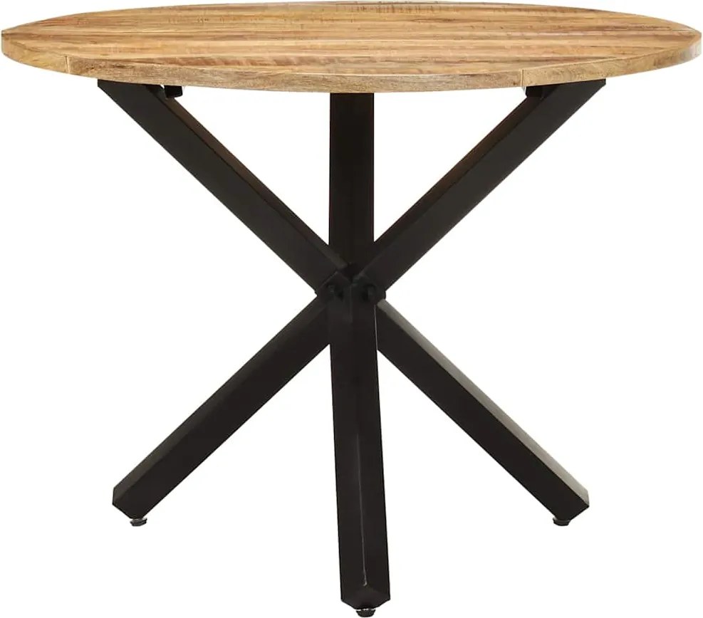vidaxXL Jídelní stůl kulatý 100 x 100 x 75 cm hrubé mangovníkové dřevo 321681