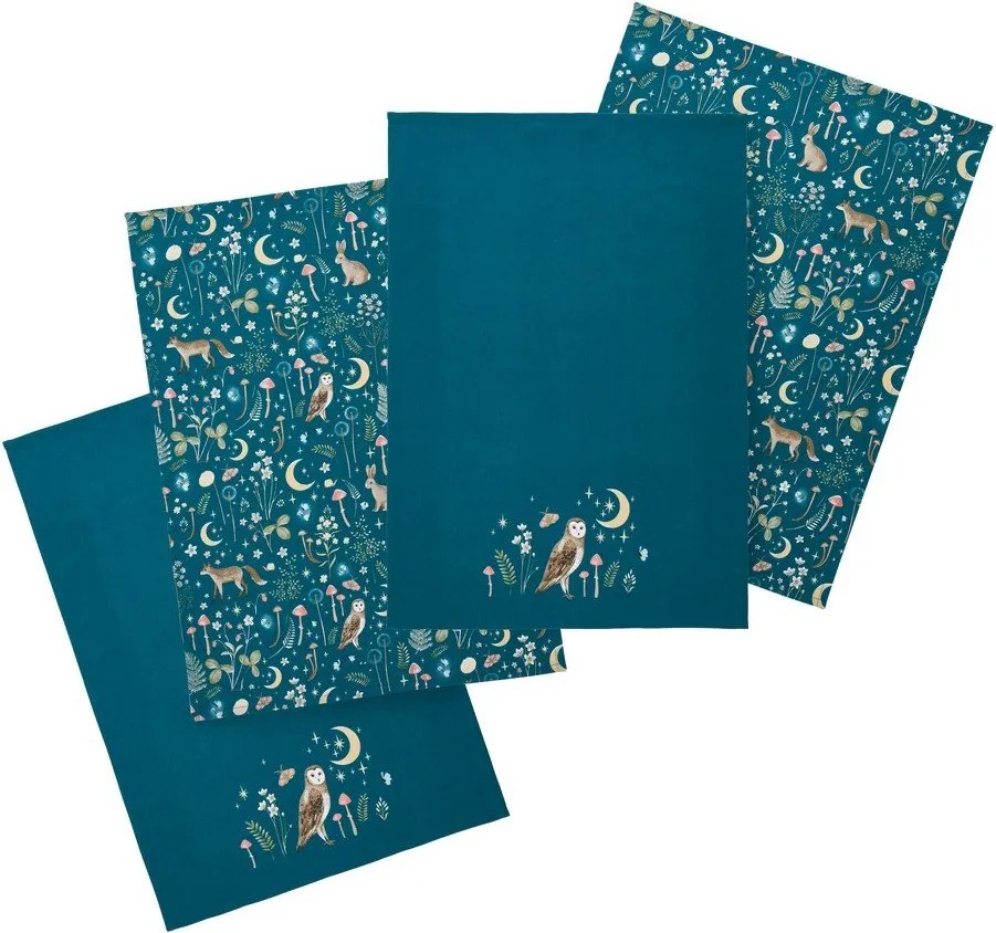 Bavlněné utěrky v sadě 4 ks 50x70 cm Enchanted Twilight Animals – Catherine Lansfield