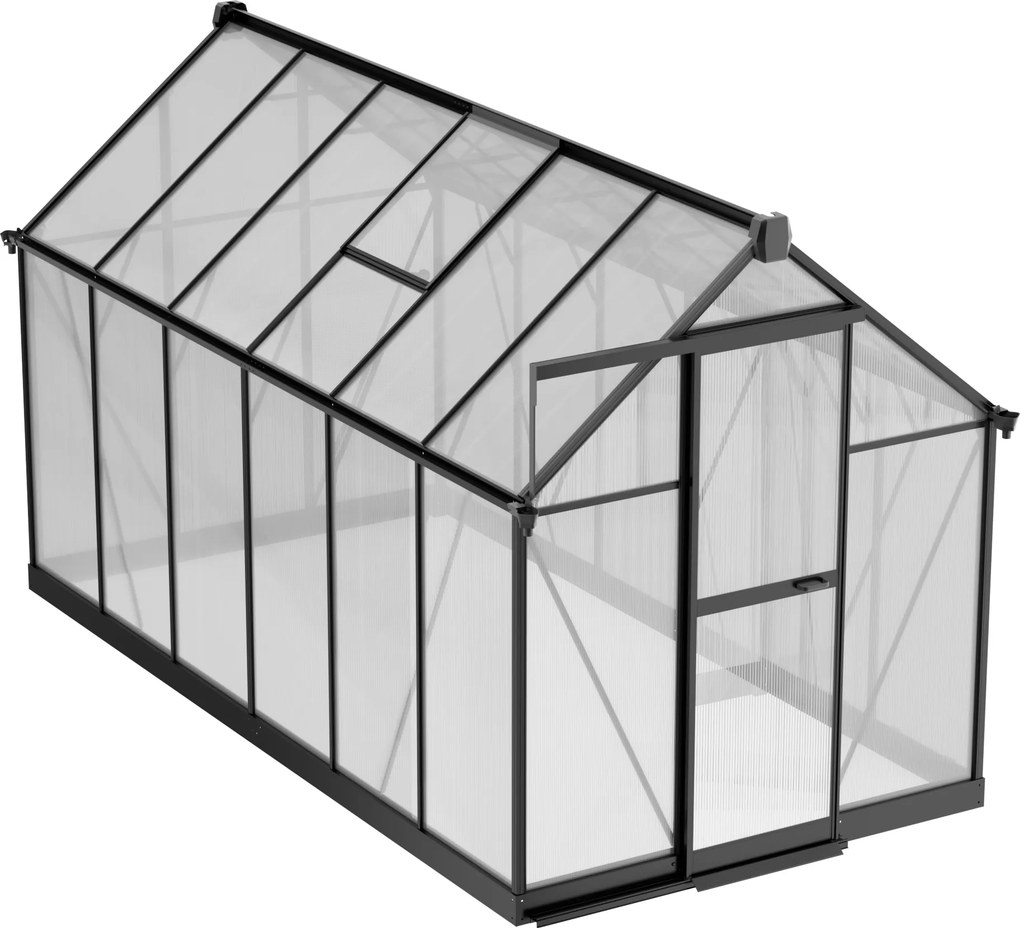 Skleník 210 x 183 x 360 cm, zesílená konstrukce, polykarbonát 6 mm