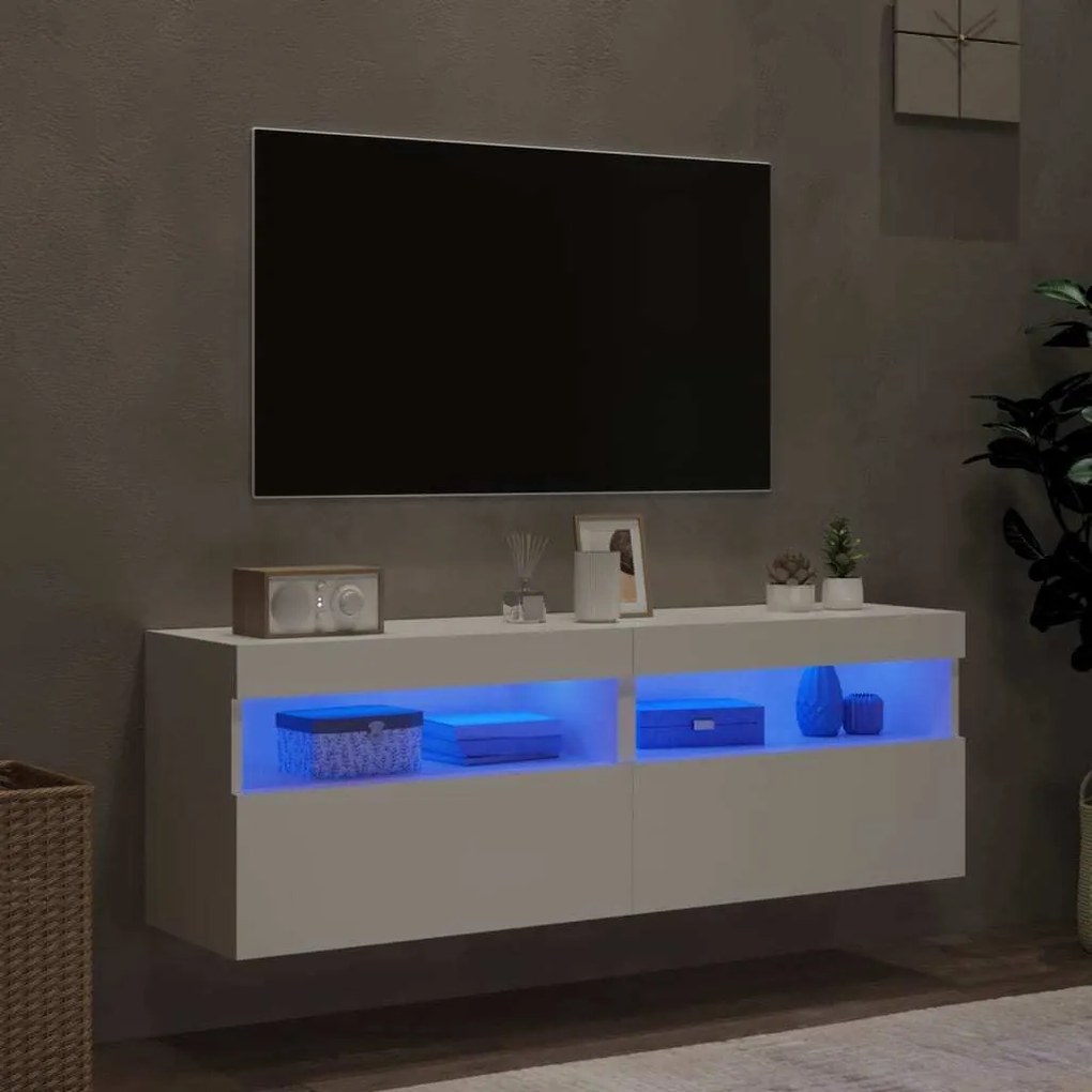 vidaXL Nástěnné TV skříňky s LED 2 ks 60 x 30 x 40 cm [837184] Barva: Betonová šedá