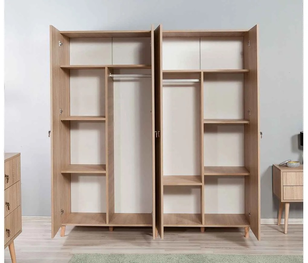 Designová šatní skříň Vallissa II 192 cm vzor dub