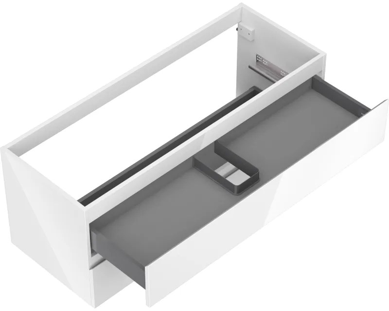 Mexen Orio, koupelnová skříňka 120 cm, 2 zásuvky, bílá lesklá, 91A10-12047-2-BFF00