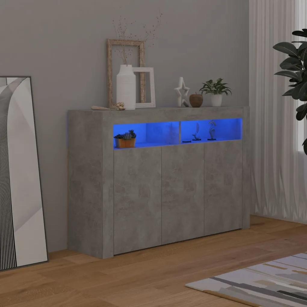 vidaXL Příborník s LED osvětlením 115,5 x 30 x 75 cm [804341] Barva: šedá sonoma