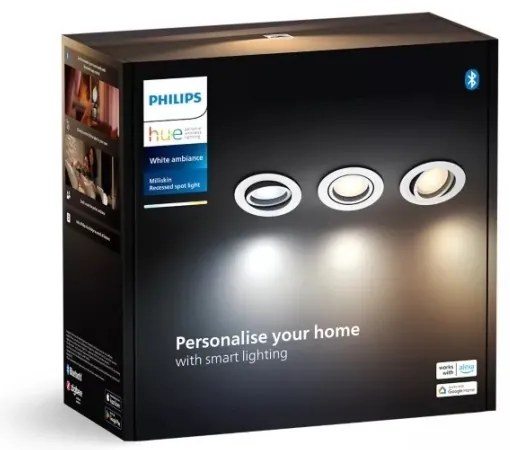 Philips-SADA 3xLED Stmívatelné podhledové svítidlo Hue MILLISKIN 1xGU10/4,2W/230