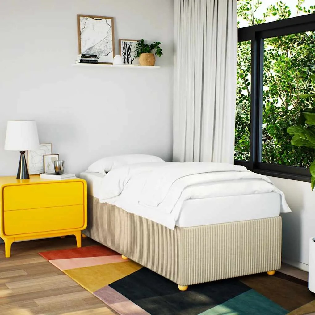 Rám postele bez matrací krémově 90x200 cm textil 3284912