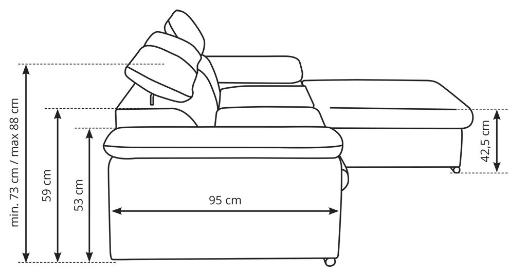 Sedací souprava COOL | 281x191 cm | rozkládací + úložný prostor | PRAVÁ | oranžová 08/22