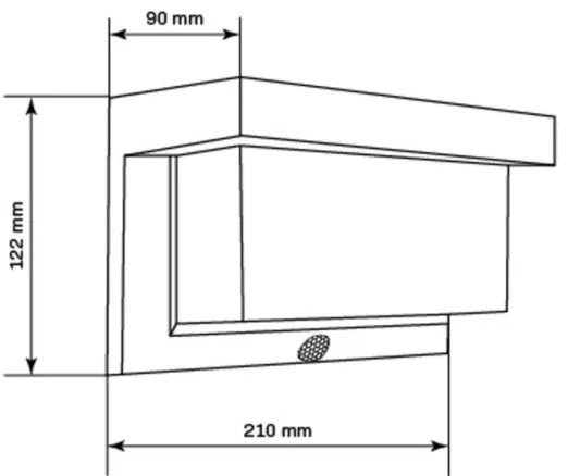 LED Solární nástěnné svítidlo se senzorem TONY LED/3,7V 1800 mAh IP44