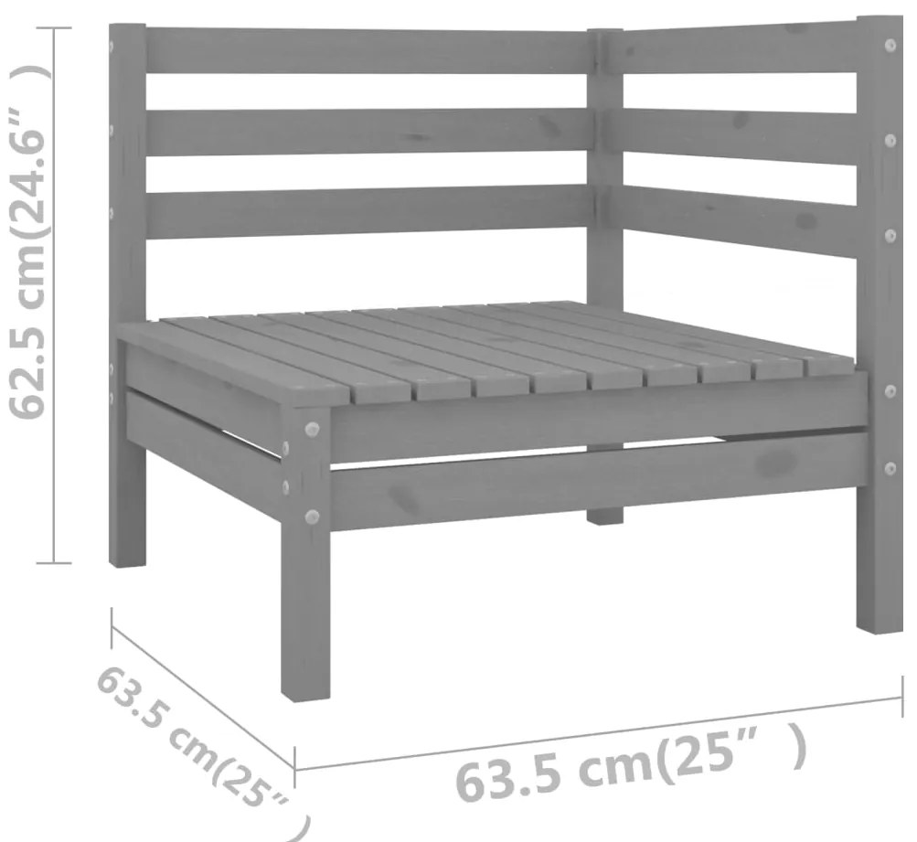 vidaXL Marketos 7dílná zahradní sedací souprava šedá masivní borovice