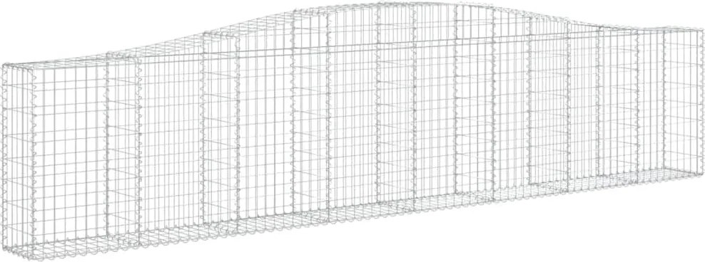 Klenuté gabionové koše 7 ks 400x30x80/100 cm pozinkované železo 3145818