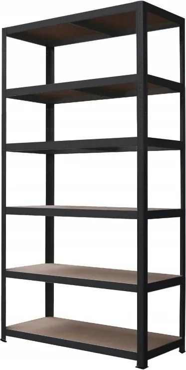 Fistar Regál 220x120x40 cm lakovaný 6-policový, nosnost 720 kg - ČERNÝ