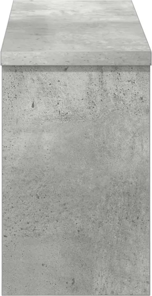 věšák, nástěnný, 3 poličky, háčky, kompozitní dřevo, 26x50x16 cm, beton šedá, Dekorino TK20260020