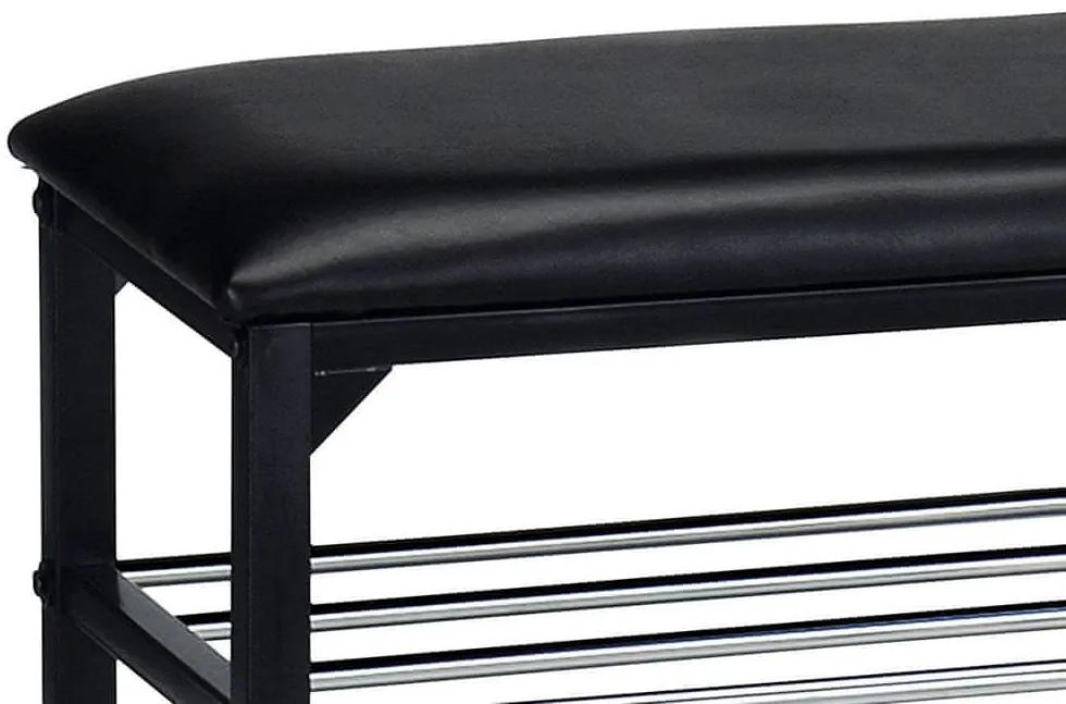 Nejlevnější nábytek 2-policový botník/taburet QUINCY 13, černá