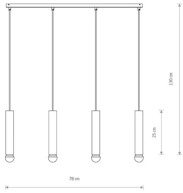 Závěsné svítidlo Nowodvorski BATON SOLID BRASS IV 7853