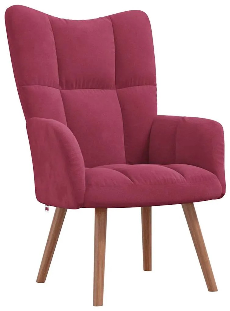 Relaxační křeslo vínové samet 328056