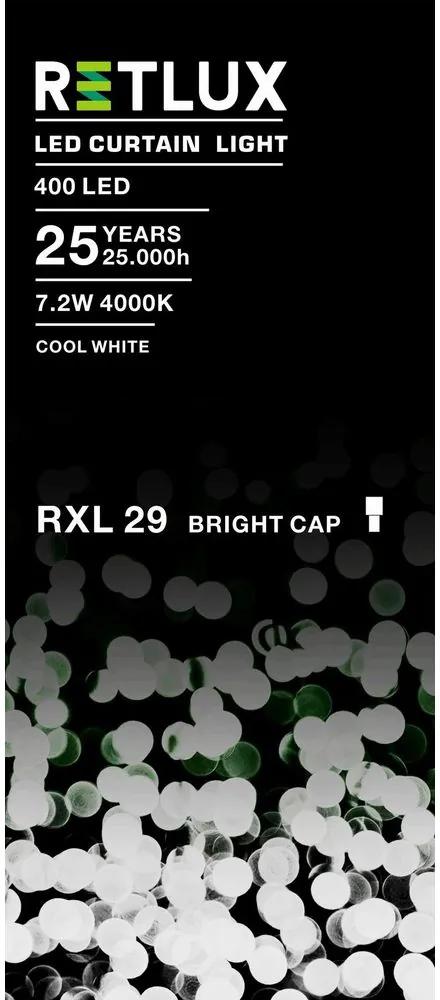 RETLUX RXL 29 400LED Curtain Light CW 5M Vánoční osvětlení řetěz 50001460