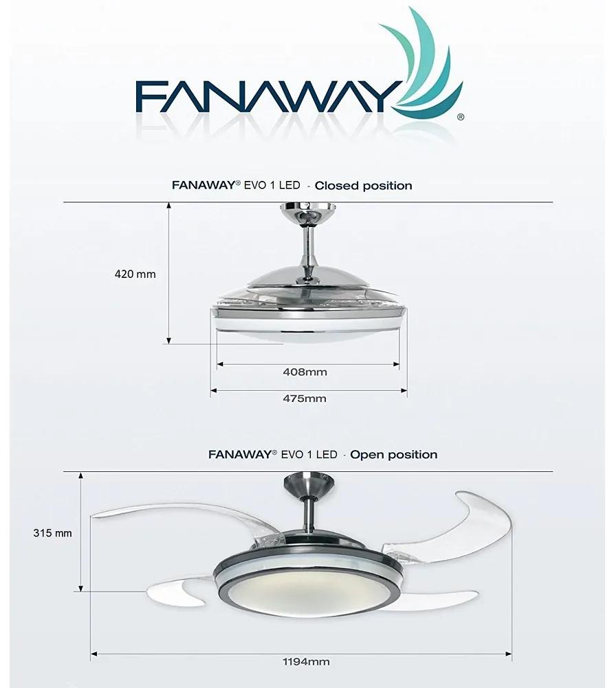 FANAWAY EVO1 LED 211035 48“ bílá/transparentní Reverzní stropní ventilátor