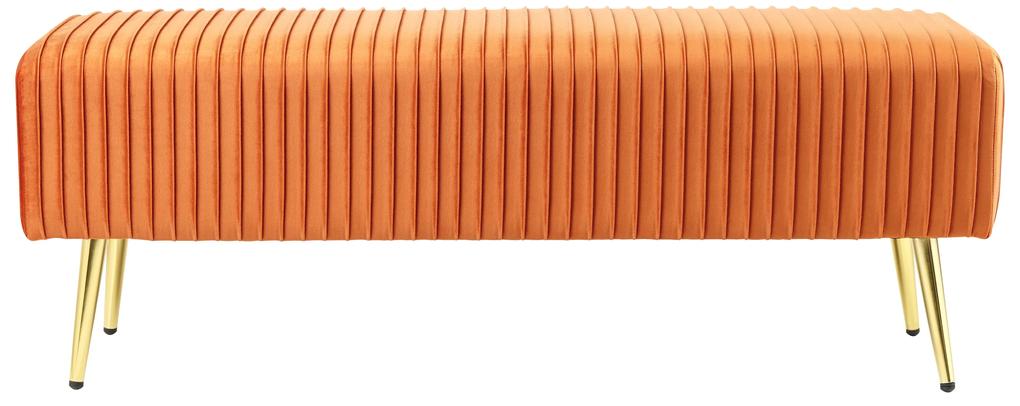 Sametová lavice do ložnice oranžová PATERSON Beliani
