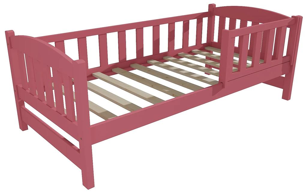 Vomaks Dětská postel DP 002 se zábranou Rozměr: 80 x 160 cm, Barva: barva růžová