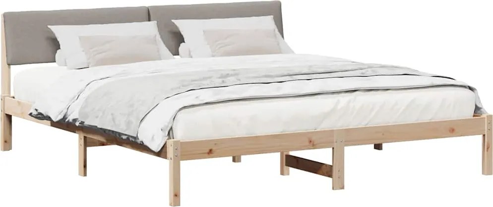 Rám postele Hnědá a taupe 200 x 200 cm Masivní borovicové dřevo 3394331