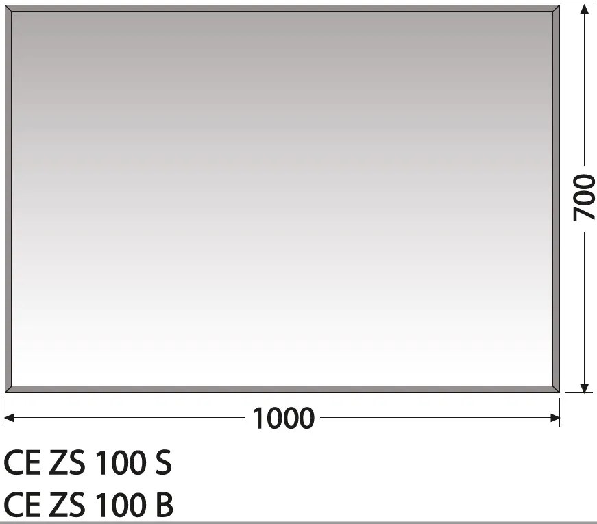 INTEDOOR Centino zrcadlo v hliníkovém rámu s LED osvětlením CE ZS 100 S/B