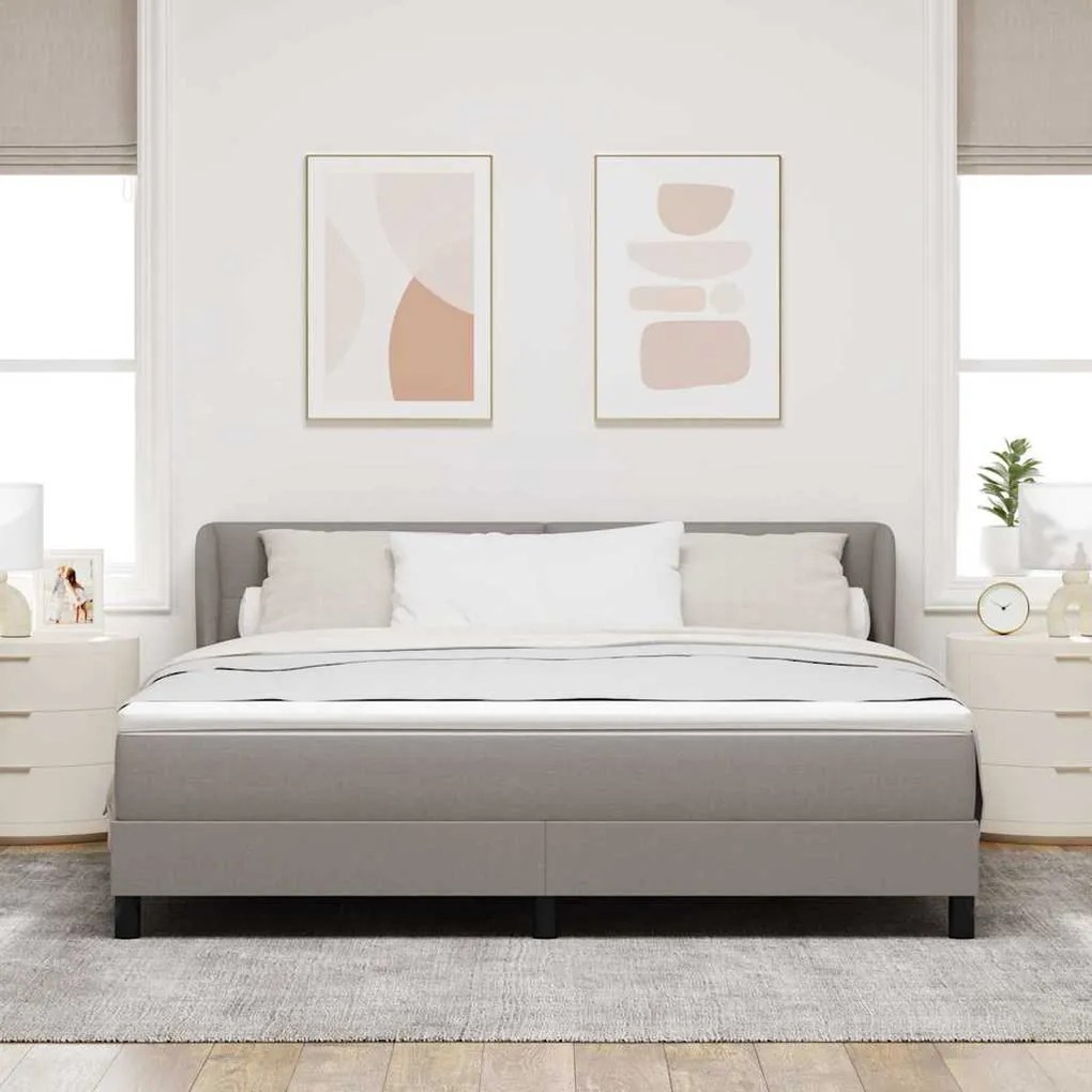 Postel s boxspringem s čelo Taupe 180 x 200 cm textil 3340042