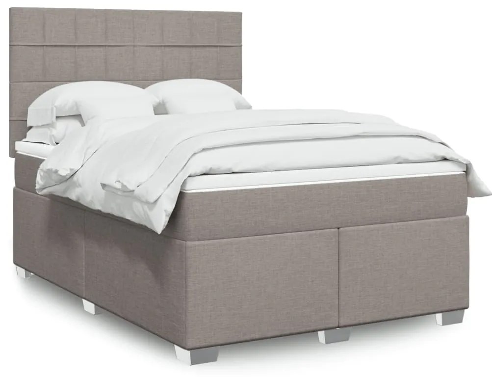 Box spring postel s matrací taupe 140x190 cm textil 3290487
