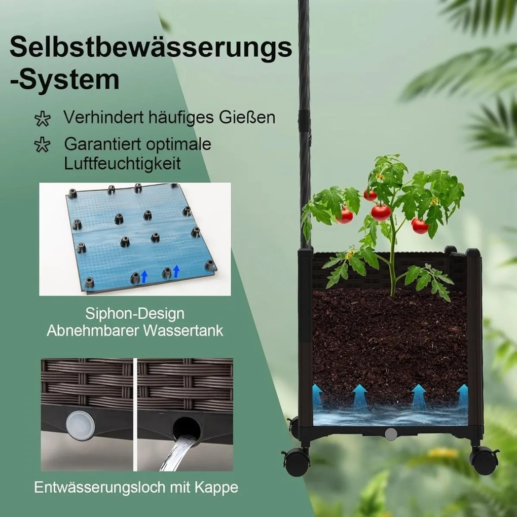 Costway Zahradní oblouk mřížovina s 2 truhlíky venkovní pergola mřížovina kovový