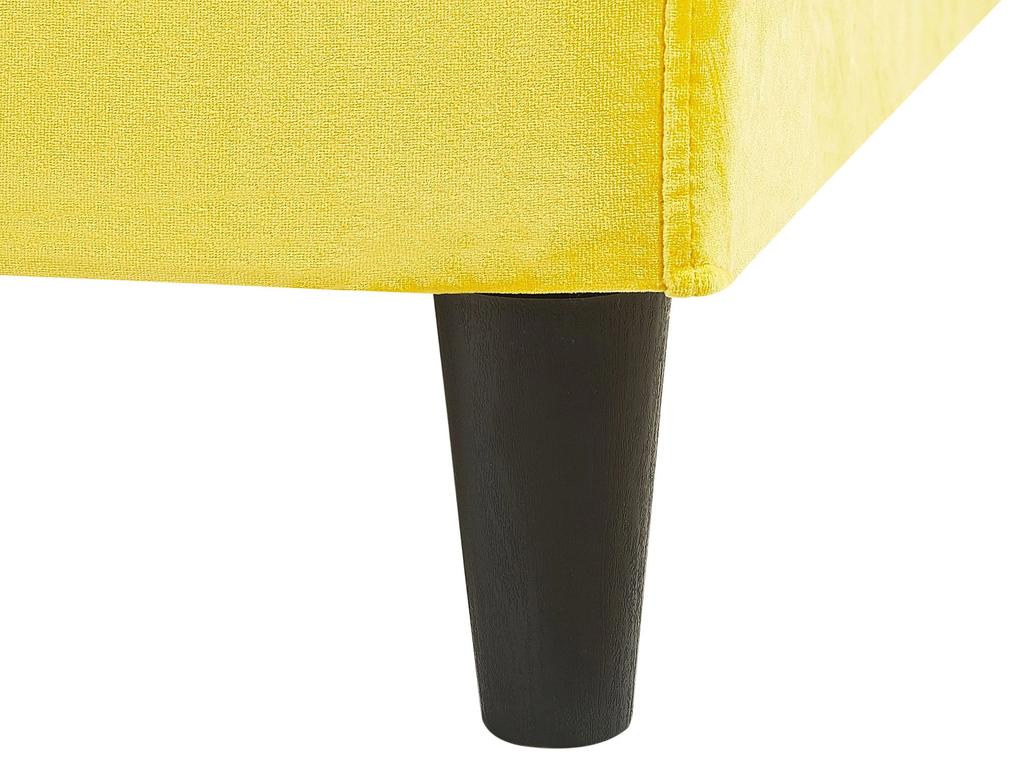 Čalouněná sametová postel žlutá 160 x 200 cm FITOU  Beliani