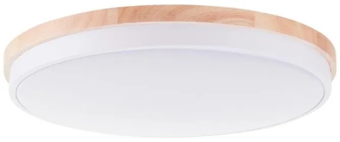 Brilliant G80846/75 Stmívatelné LED svítidlo BAARLO DŘEVO bílé průměr 50cm, RC, CCT, Night Light