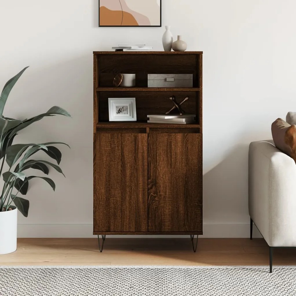 vidaXL Skříň highboard 60 x 36 x 110 cm kompozitní dřevo [831486] Barva: kouřový dub