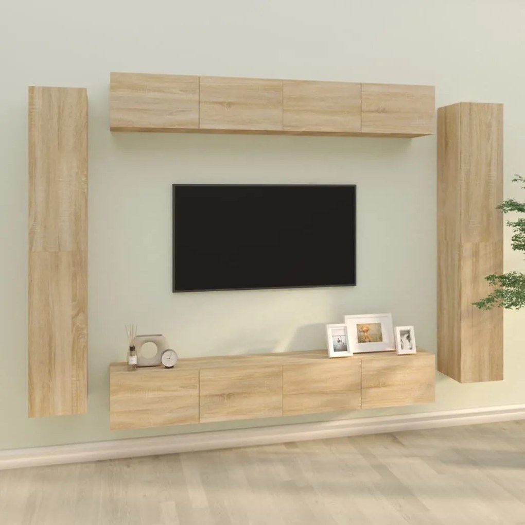 8dílný set TV skříněk dub sonoma kompozitní dřevo 3114296