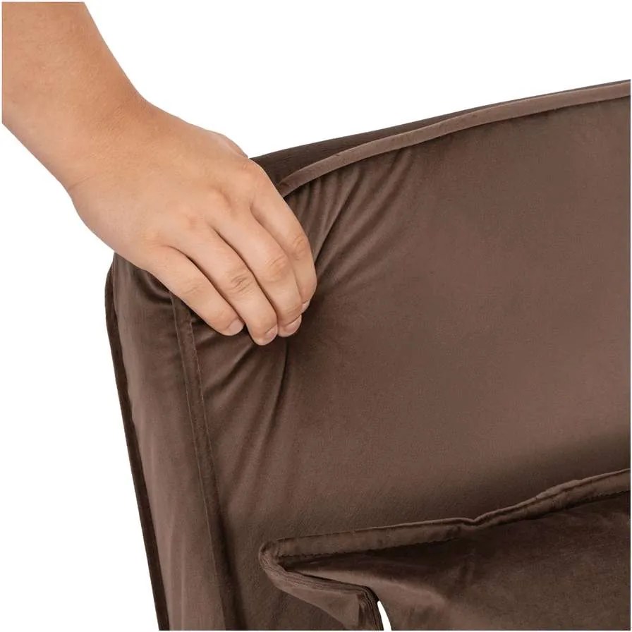 Rozkládací křeslo Halsin Velvet, hnědá