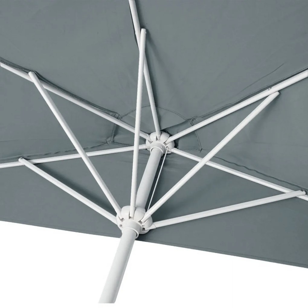 Slunečník půlkruh Parla - polyester/hliník - 300cm antracit bez podstavce