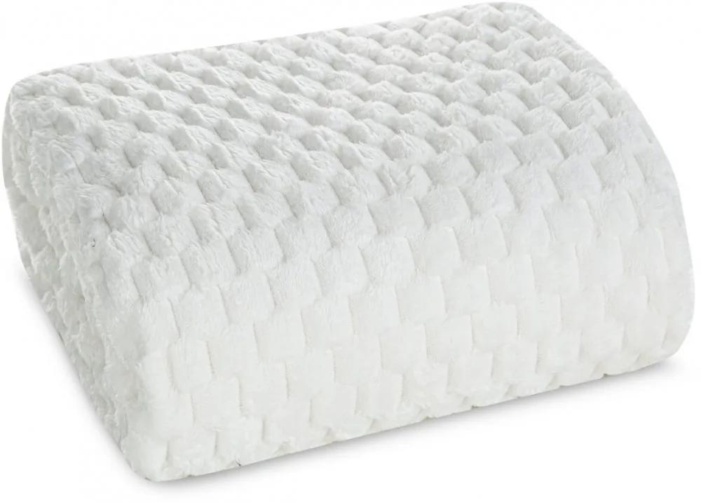 Silná deka v bílé barvě s moderním vzorem Šířka: 150 cm | Délka: 200 cm