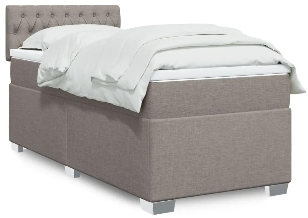 Box spring postel s matrací taupe 90x200 cm textil 3285782
