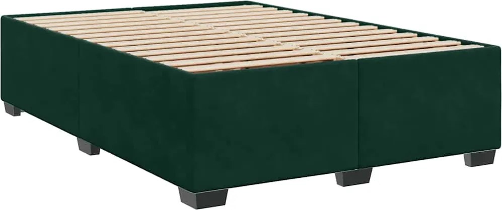 Box spring postel s matrací tmavě zelená 160x200 cm samet 3290951