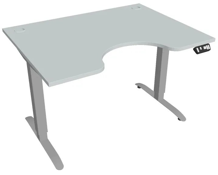 Hobis Motion Elektr. nastavitelný stůl 120x90 s pamětí - HOBIS ERGO MOTION MSE 2M 1200 Dekor stolové desky: šedá, Barva kovové podnože: stříbrná