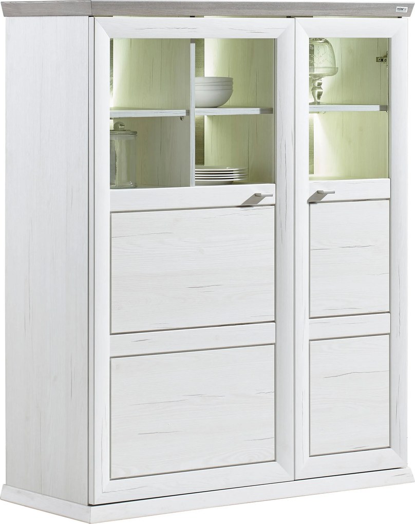 XXXLutz VYSOKÁ KOMODA, šedá, bílá, 110,2/134,3/43 cm Hom`in - Vysoké komody - 000003000111