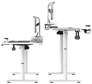 ULTRADESK HIGHLANDER XXL Bílý pracovní stůl s elektrickým nastavením