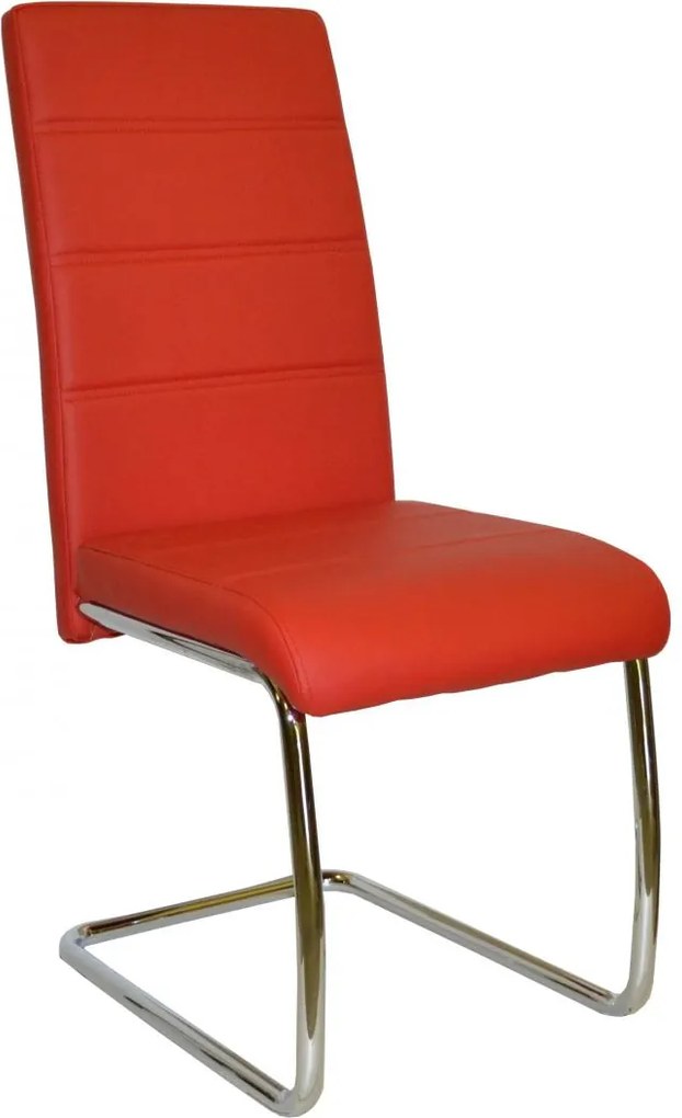 Jídelní židle v červené ekokůži F1270